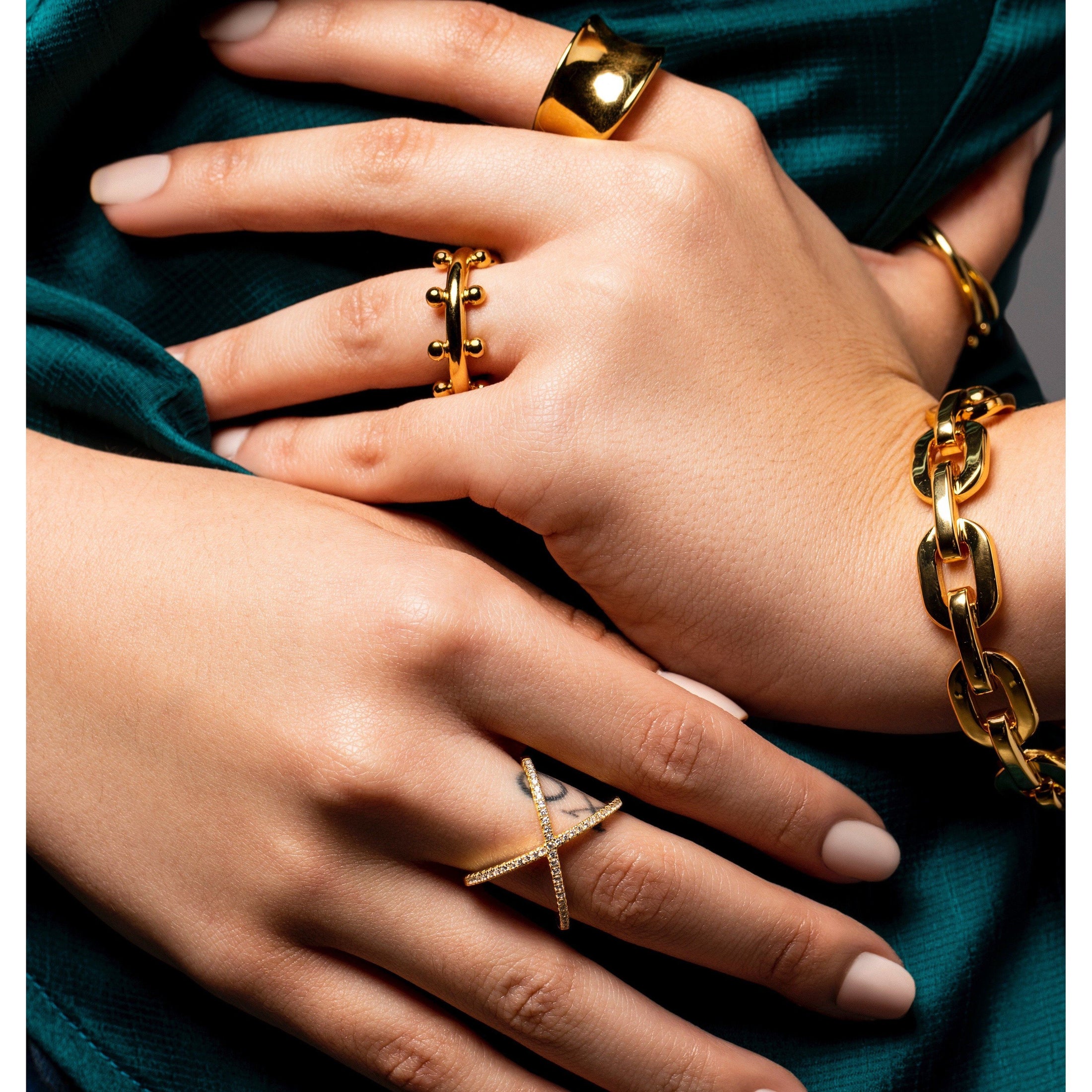 Cindy Studded Ring - Sahira Jewelry Design